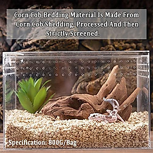 BNOSDM Natural Corn Cob Bedding Reptile Habitat Substrate Clean Natural Terrarium Bedding for Lizard Bearded Dragon Gecko Chameleon Tortoise and Small Animals