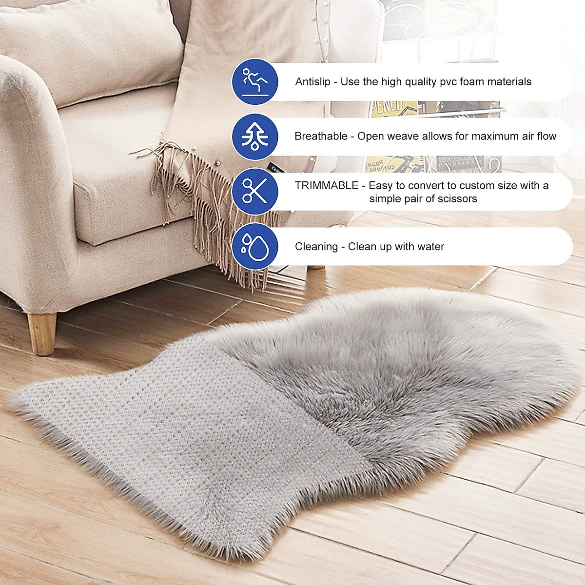 Foboull Mattress Slide Stopper and Gripper,Slip Mattress Grip Pads,Non slip mattress pad,Keep Bed and Topper Pad from Sliding for Sofa, Couch, Chair Cushion, Mattresses, Easy Trim, Slip Resistant-Twin