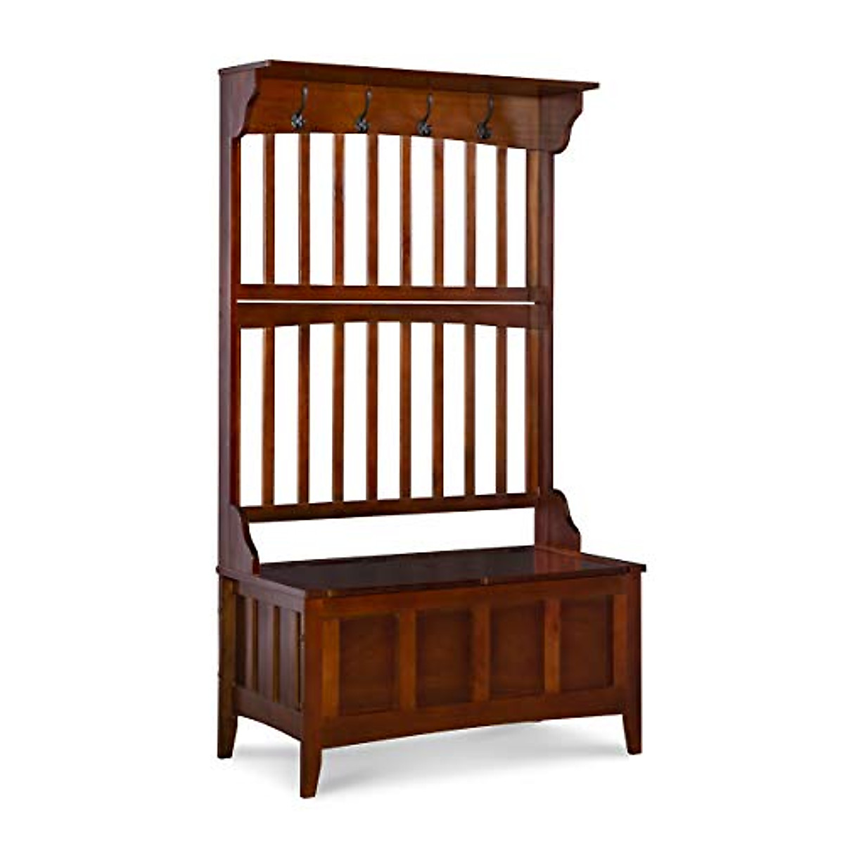 Linon Hall Tree with Storage Bench, 36"W x 18"D x 64"H, Walnut