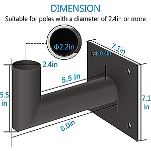 LEDMO 90 Degree Wall Mount Bracket for LED Parking Lot Light - L Shape Bracket Tenon Adaptor for Dusk to Dawn Outdoor Commercial LED Shoebox Area Lights with Photocell Street Lights Yard Light