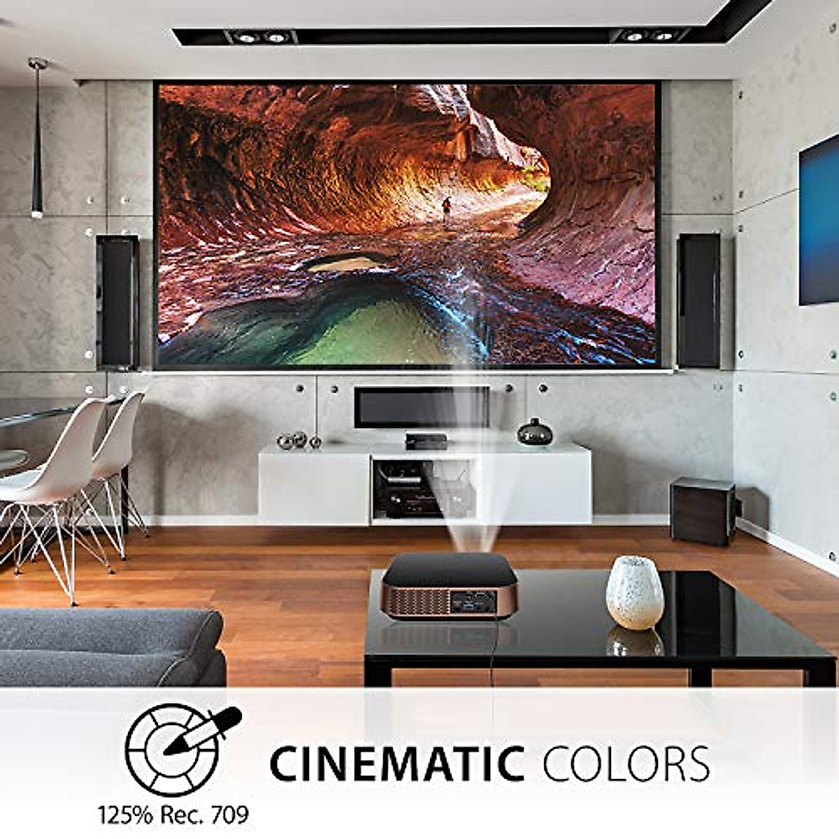 ViewSonic M2 1080p Portable Projector with 1200 LED Lumens, H/V Keystone, Auto Focus, Harman Kardon Bluetooth Speakers, HDMI, USB C, 12GB Storage, Stream Netflix with Dongle