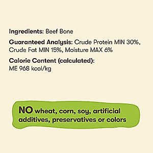 Pet 'n Shape Beef Bone Dog Treats - Made & Sourced in the USA Chewz - Large, 2 Count