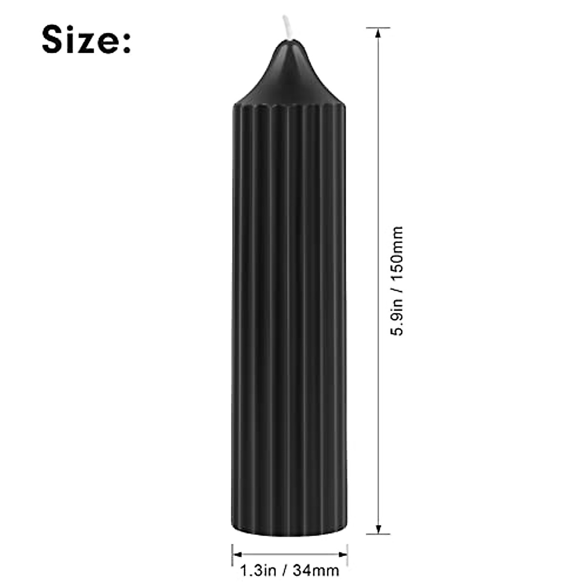 EROKAY Low Temperature Candles, Romantic Candles for Wedding Home (Black)