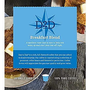 Day To Day 120-Count Breakfast Blend, Medium Roast Single Serve Coffee Pods for K-Cup Keurig Brewers
