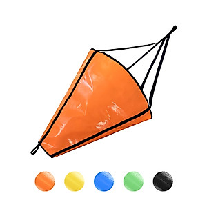 BLUEWING 32in Sea Anchor Drift Sock 840D Nylon Parachute Fishing Drogue for Marine Boat/Jet Ski/Sail, Orange