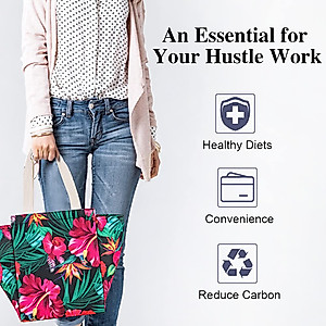 iknoe Lunch Bag Insulated Lunch Bags for Women & Men, 9L Reusable Lunch Tote, Portable Adult Thermal Large Lunch Cooler for Work Picnic Beach (Botanic)