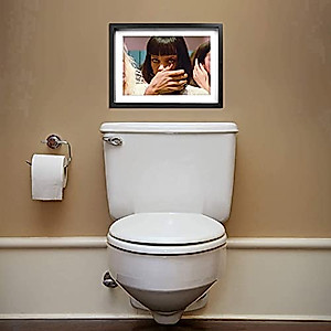 Antonia Bellamy Movie Pulp Fiction Wall Art The Toilet Poster Funny Bathroom Art Frame 12"X16"