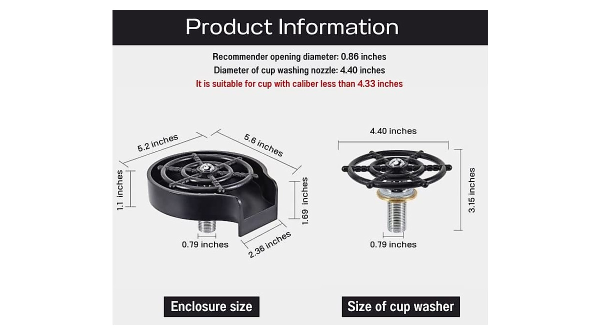 EME Stainless Steel Cup Rinser - Effortless Cleaning Tool