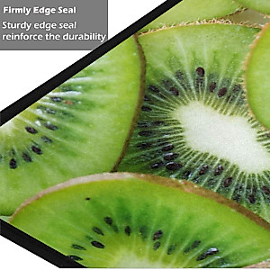 DOMIKING Kitchen Mat Floor Rug - Green Kiwi Fruit Non Slip Kitchen Mats Cushioned Washable Anti-Fatigue Office Chair Mat 20x20in for Home Decoration Bathroom Farmhouse