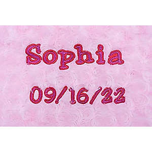 Lily and Page Personalized Baby Blanket - Pink Custom Baby Blanket for Baby Girl, Custom Name Fleece Blankets Cozy Plush Material, The Perfect Baby Gift