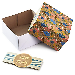 Hallmark Gift Boxes with Wrap Bands, Assorted Sizes (3-Pack: Cute Flowers and Stripes) for Birthdays, Bridal Showers, Mother's Day, Best Friends