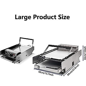 750/2000W Electric Hamburger Bun Heat-Up Machine, Automatic Hamburger Toaster, Hamburger Heating Machine with Non-Stick Pan (Size : Large)