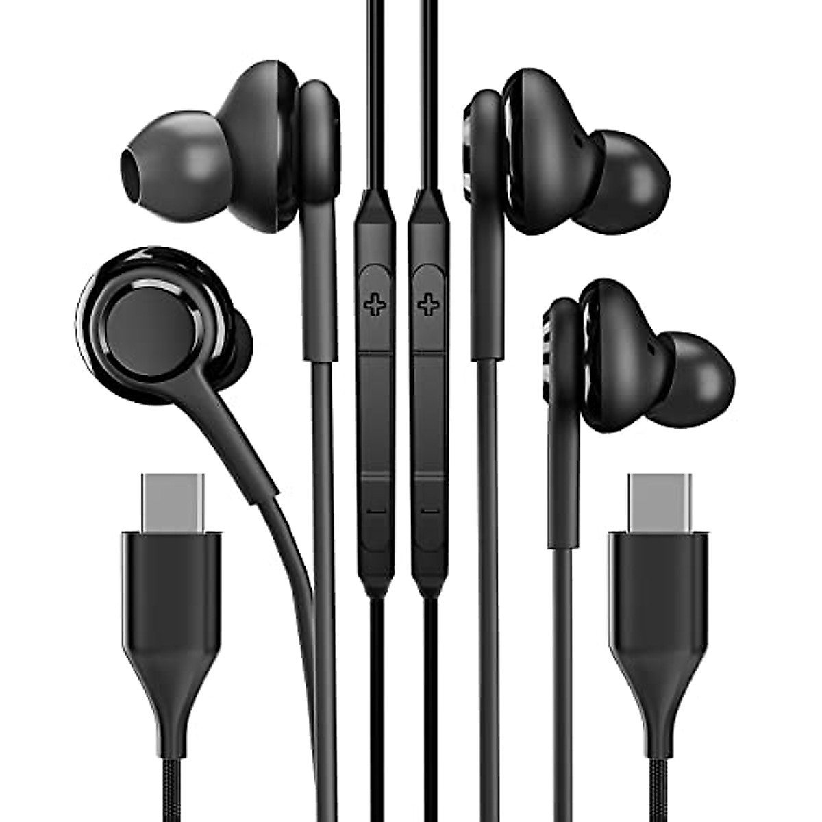 USB C Wired Headphone Type With Microphone School DAC in Earbud Chromebook Computer Earphone(2pack)Compatible for Samsung Galaxy S20 21 FE Ultra Note10 Pad Pro LG Google Pixel Oneplus Running Headset