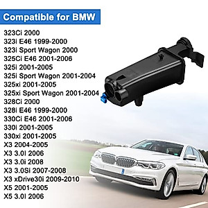 BDFHYK Coolant Recovery Kits Reservoir Tank with Sensor/Cap,Replacement for BMW E46 320i 323i 323Ci 325i 325Ci 325xi 328i 328Ci 330i 330Ci 330xi 1999 2000 2001 2002 2003 2004 2005 2006