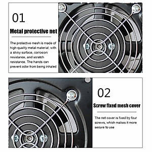 JIONET 4 Inch Exhaust Fan Through Wall Extractor Exhaust Ventilation Fan 110V Exhaust Smoke Fan Ventilation with Anti-backflow Check Valve for Home Office Kitchen (Size : Black)