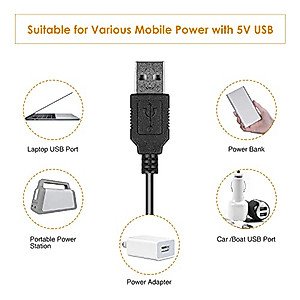 USB Camping Bulb Touch Switch Non Dimmable 3W 400lm Warm White LED Lantern for Fishing Boat Car Truck Camping, A19 Outdoor Portable LED Bulb, Emergency Light, Kids Bed Light, Night Light - 2 Pack