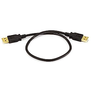 Monoprice USB 2.0 Cable - 1.5 Feet - White | USB Type-A Male to USB Type-A Male, 28/24AWG, Gold Plated, 480 Mbps