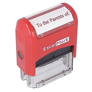 ExcelMark Self-Inking Rubber Teacher Grading Stamp - to The Parents of