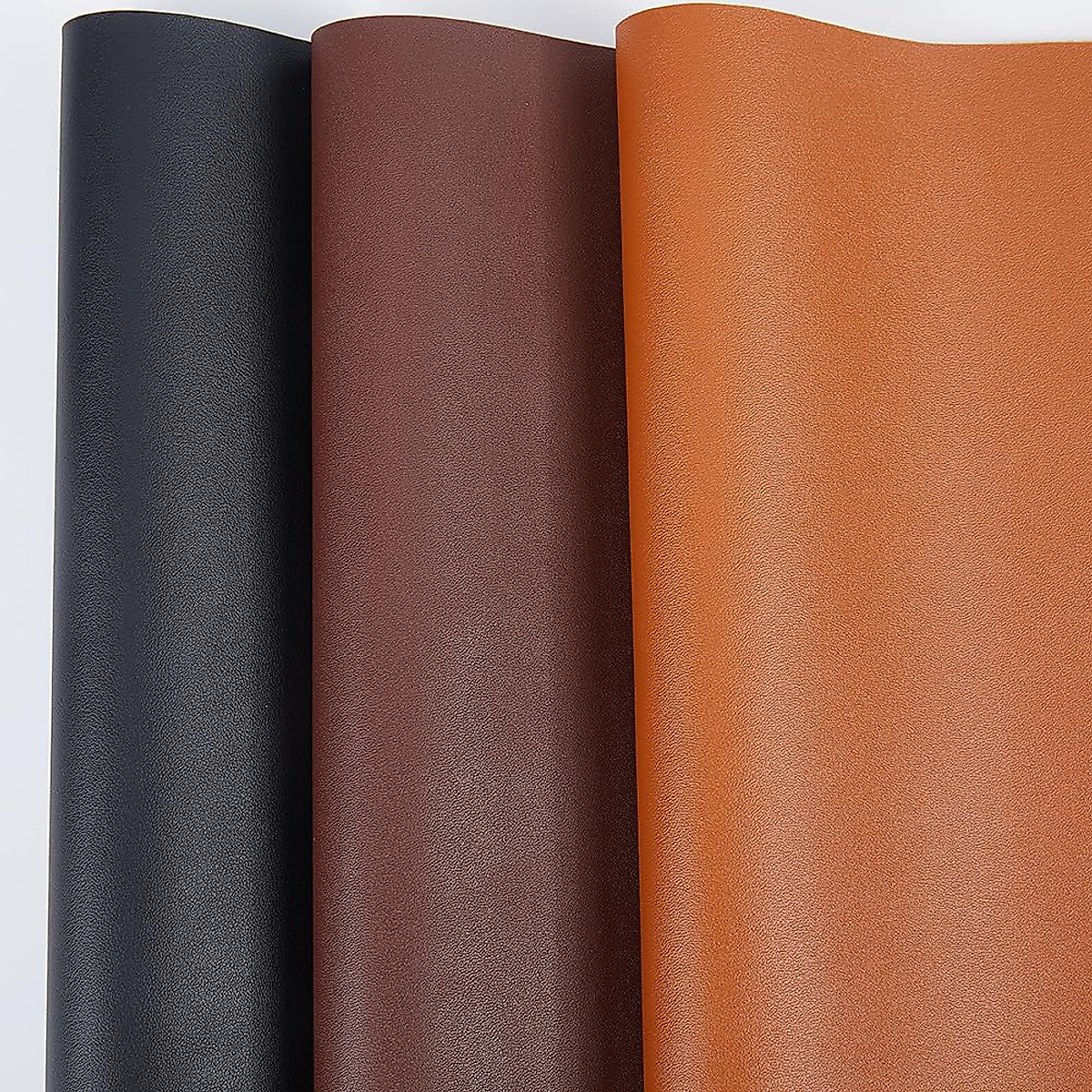 GORGECRAFT Black Faux Leather Fabric 135x30cm Soft Synthetic PU Leathercloth Flat Grain Imitation Leather Fabric for DIY Sewing Crafts Handbag Wallets Suitcase Books Covers Keychains Jewelry Making