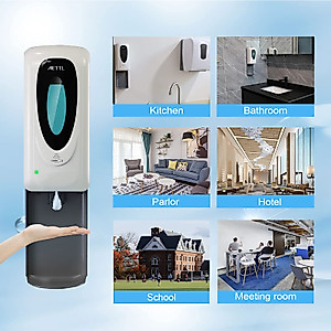 AETTL Touchless Automatic Foaming Hand Soap Dispenser Wall Mount, Motion Sensor Foam Liquid Refill Bottle Sanitizer Dispensing for Bathroom Kitchen Home Farmhouse Station 1306-s