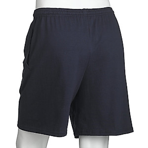 Russell Athletic Men's Cotton Baseline Short with Pockets, Navy, X-Large