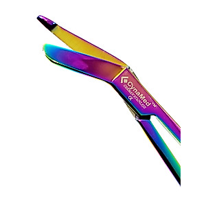 SET of 2 EACH PREMIUM GERMAN STAINLESS NURSES DOCTOR LISTER BANDAGE SCISSORS 7.25" + 5.5" MULTI TITANIUM COLOR RAINBOW STAINLESS STEEL-CYNAMED BRANDED-A+QUALITY GUARANTEED …