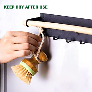 Dish Brush, Premium Dish Scrub Brush Set (Pack of 2), Made by Earth Friendly Recycled Materials, Durable Stiff Bristles Great for Scrubbing All Kinds of Pans, Baking Sheets and Cast Iron Skillet