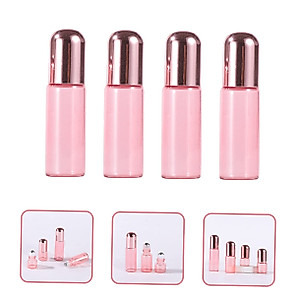 Lurrose 10pcs roller Mini Home - Women Sample Refillilable Perfume Oil Tube for Cosmetics Vials Size Lip Er Essential Vial Bottles Refillable Cosmetic Lid Small Ml Diffuser Travel Aroma