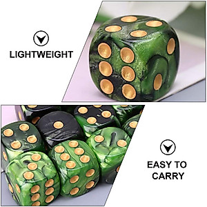 Toyvian 6- Sided Dice Set 25pcs 16mm Standard Rounded Translucent Black