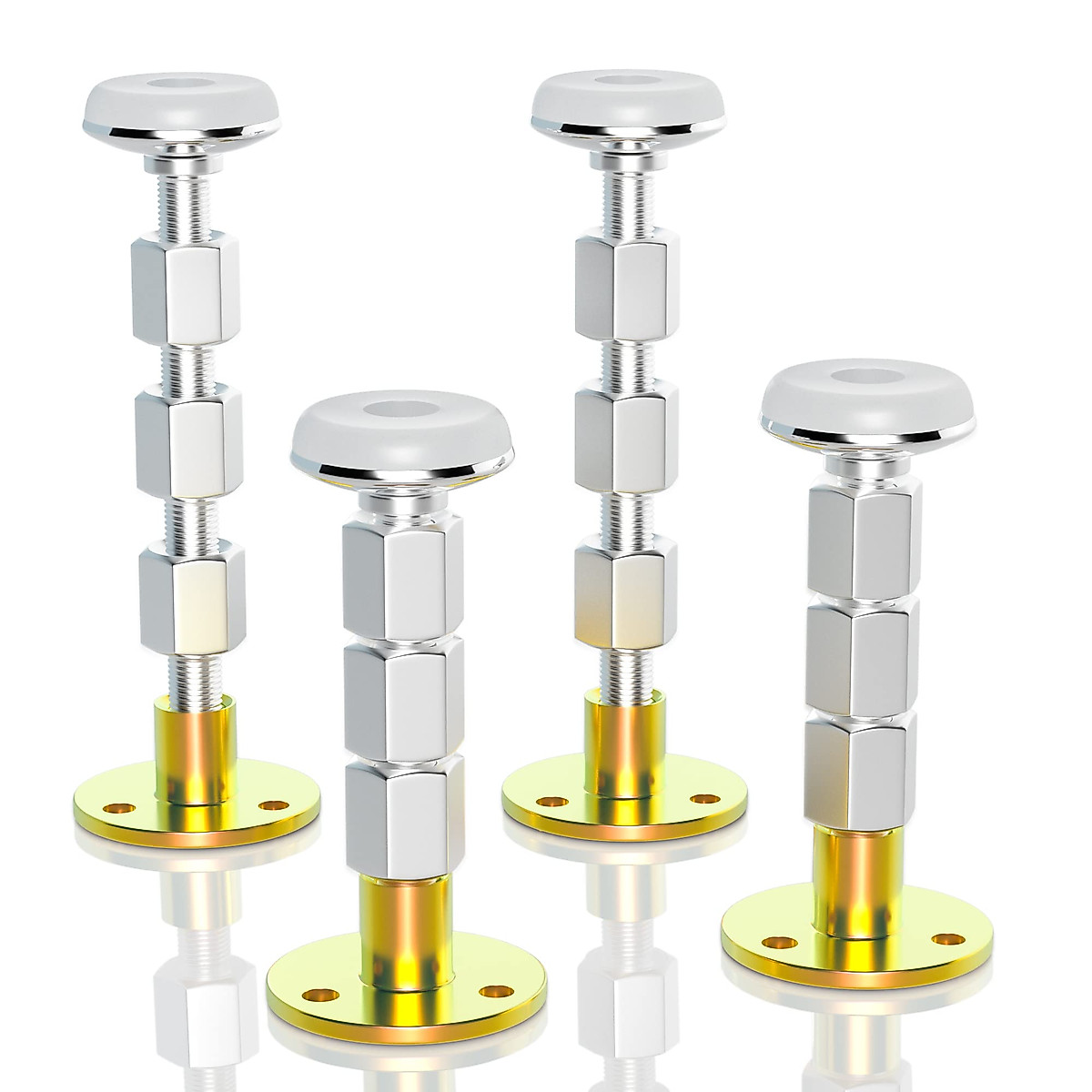 Suprock 4 Pack Headboard Stoppers for Wall, 12 Screws Bed Frame Stopper Headboard, Bed Stoppers for Headboard & Bed Frame Stabilizer for Room Wall, Beds, Cabintes