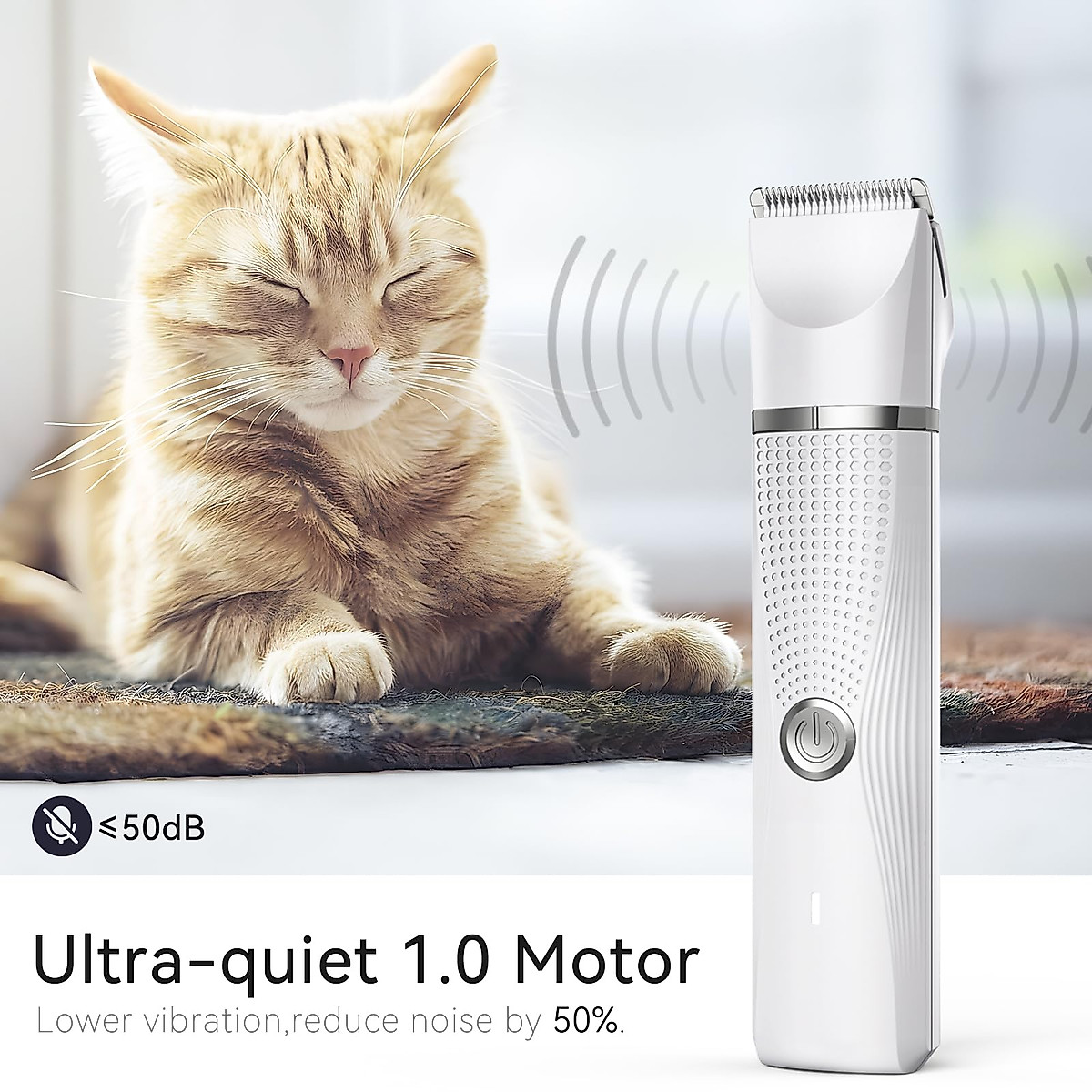 Cat Grooming Clippers Kit for Matted Hair, Bautrium 3 in 1 Electric Pet Hair Trimmer for Thick Hair, Heavy Coat Butt Shaver Cordless Cat Razor Claw Fur Trimmer for Dogs and Other Small Animals at Home