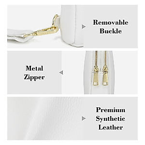 INICAT Travel Small Sling Bag Leather Crossbody Bags for Women Fanny Packs Cross Body Bag for Woman Cross Body Purses(White)