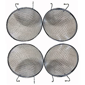 Mcage Lot of 4 Galvanized Steel Bird Canary Finch Wire Nest with Cage Hook Include Soft Felt Pads