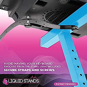 Liquid Stands Piano Keyboard Stand - Z Style Adjustable and Portable Heavy Duty Music Stand for Kids and Adults -Fits 54-88 Key Electric Pianos - Sturdy Musical Keyboard Stand (Light Blue)