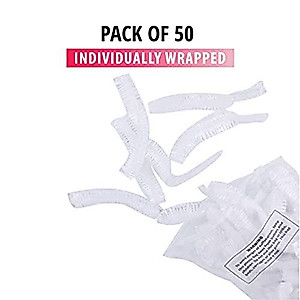 Disposable Hair Plastic Shower Cap - (50 & 100 Pack) Clear Women Shower caps Waterproof Bath Hat Processing Hair Cover for Treatment Spa Hair Salon and Home Use (50 Pack)