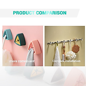 4 Pack Adhesive Towel Hooks for Kitchen and Bathroom, No Drilling Required