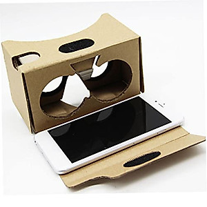 Vr Goggles Cardboard Vr Goggles Cardboard Virtual Reality Glasses 3D Vr Headset Virtual Reality Box 3D Virtual Reality Glasses Box DIY Vr Viewer for Smartphones Khaki