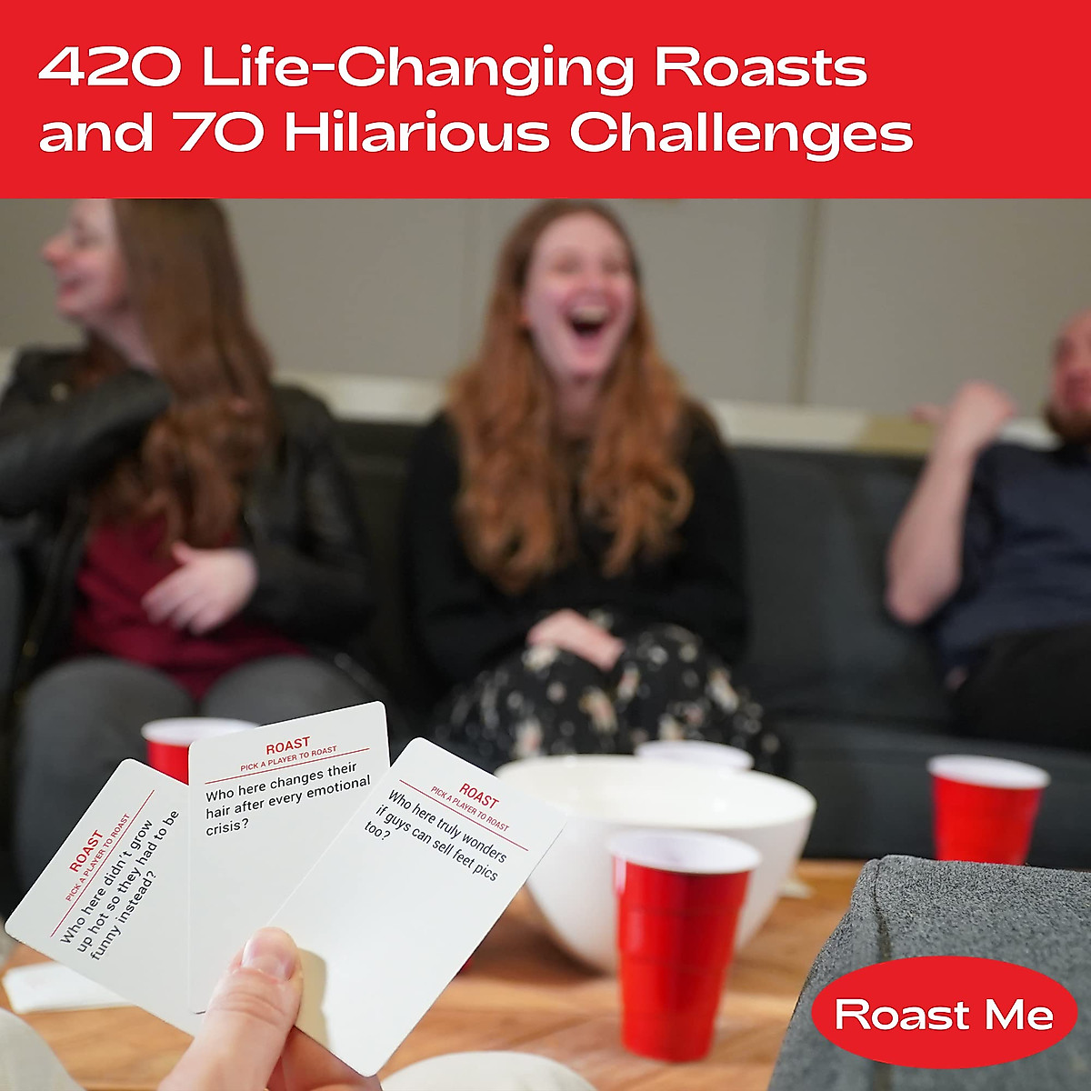 Roast Me Adult Card Game to Flame All Those Around You, Perfect for Party Games with 420 Life-Changing Roasts and 70 Hilarious Challenges