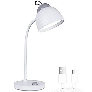 PULRELAS Cordless LED Desk Lamp, Gooseneck Table Lamp, Knob Dimming Desk Light, Rechargeable Eye-Caring Study Lamp for Home Office.