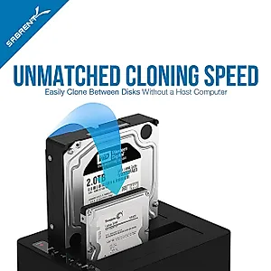 SABRENT USB 3.0 to SATA Dual Bay External Hard Drive Docking Station for 2.5 or 3.5in HDD, SSD with Hard Drive Duplicator/Cloner Function [22TB Support] (EC-DSK2)