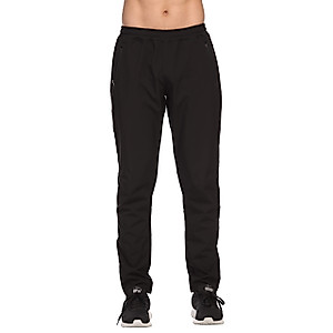 CQC Men's Fleece Cycling Bike Pants Windproof Thermal Athletic Sweatpants for Winter Outdoor Running Hiking Black M