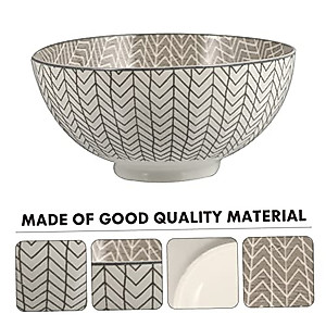 EXQUIMEUBLE 1Pc ceramic rice bowl porcelain rice bowl Soy Dipping Sauce Dishes japanese ramen bowls oatmeal bowls udon noodle bowl melamine ramen bowl Hand-Pulled Noodle ceramics big bowl