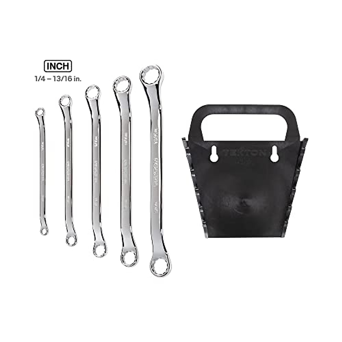 TEKTON 45-Degree Offset Box End Wrench Set, 5-Piece (1/4-13/16 in.) - Holder | WBE23405