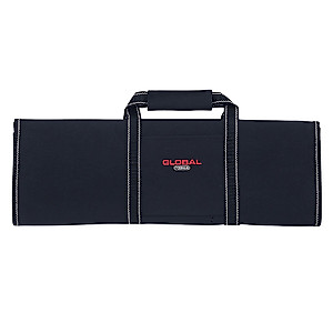 Global G-668/16, Knife Roll with Handle and 16 Pockets, Black
