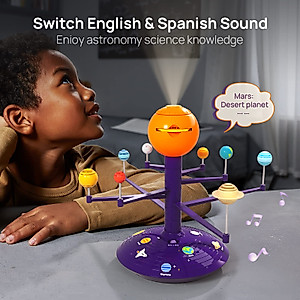 Science Can Solar System for Kids, Talking Astronomy Solar System Model Kit, Planetarium Projector with 8 Planets STEM Space Toys for 3 4 5+ Years Old Boys Girls