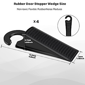 Vncczi Door Stoppers, 2 Pack Premium Rubber Door Stoppers Wedge, Door Stops for Carpet Heavy Duty Door, Door Stoppers for Bottom of Door on Tile, Concrete, Carpet, Wooden Floor (Pink)