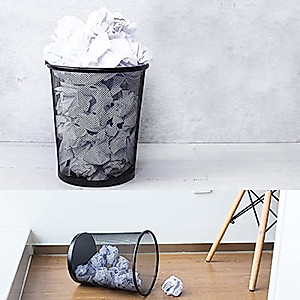 SHSYCER Black Mesh Trash Cans 4 Gallon, Mesh Office Trash Can 10 Pack, Metal Wire Wastebaskets, Waste Basket Trash Can, Small Trash Cans,Recycling Garbage Container Bin for Office, Home, Bedroom