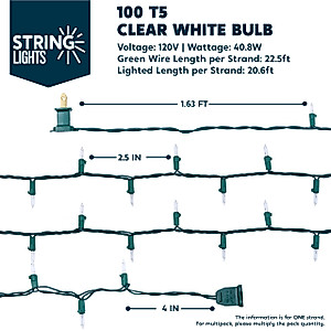 Joiedomi Clear Christmas Lights Outdoor, 200(2x100) Counts 45FT Christmas Tree Lights Indoor, Warm White String Lights, Green Wire Xmas Lights Decorations for Holiday Event Wedding Party Decor