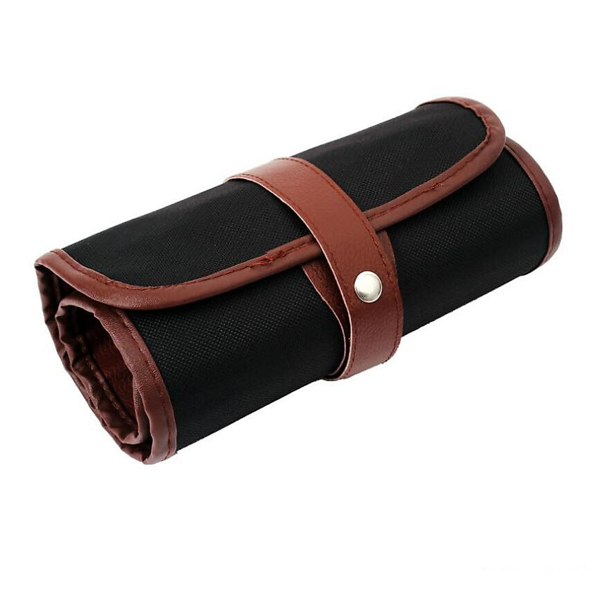 1 Pack Colored Pencils Roll 48 Slot Canvas Pencil Organizer Bag Wrap Multi Use Roll Up Pencil Case Pencil Pouch Holder Rollable Pouch for Painter Artist School Office Travel (Black)