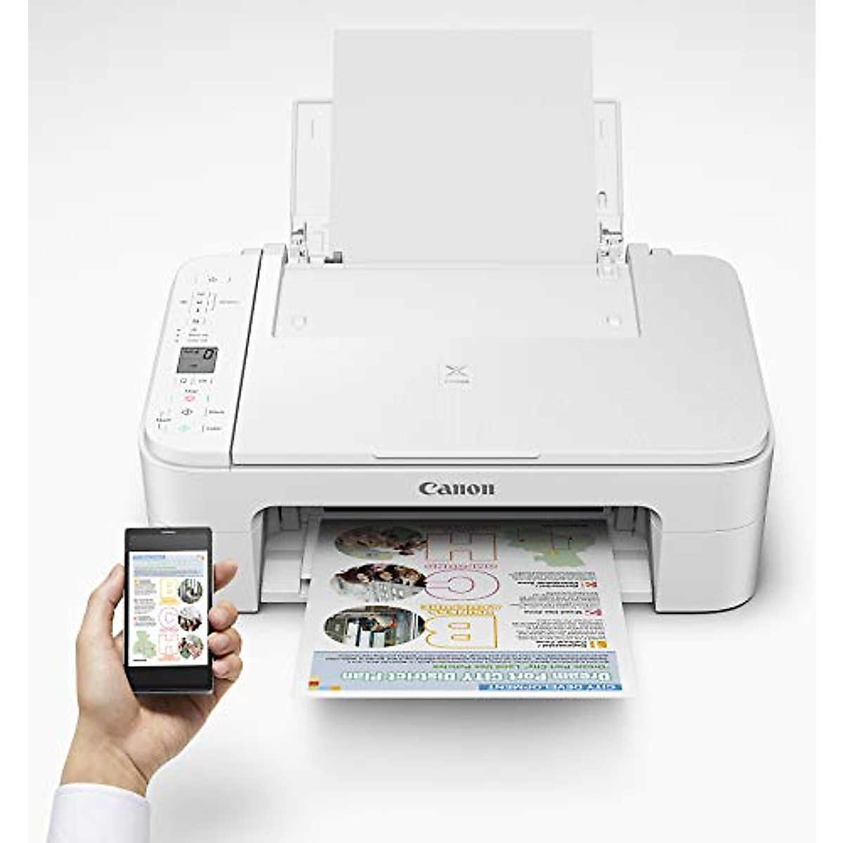 Canon Pixma TS3320 White, Works with Alexa